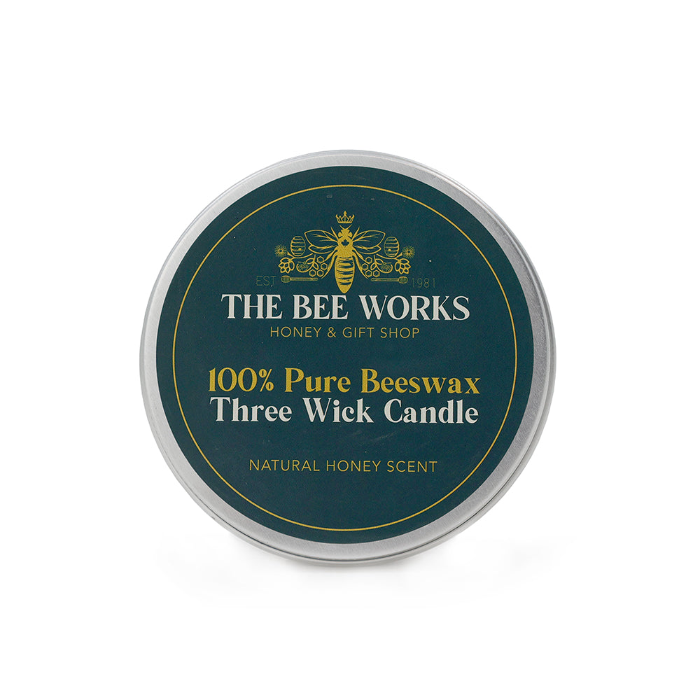 3-Wick Beeswax Candle Tin | The Bee Works | Dancing Bee Equipment – Beeworks.com